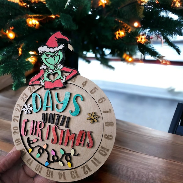 Christmas Cartoon Countdown Svg, Christmas Countdown Svg, Countdown ...