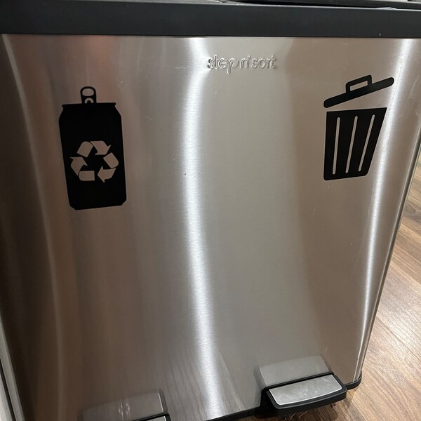 Trash and Recycle Decal, Recycle Decal, Trash Decal, Trash Can Decals ...
