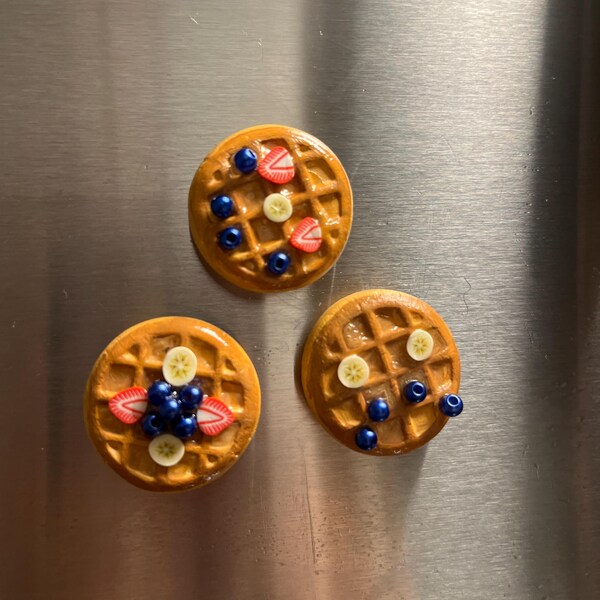 Waffle Magnet Set | Food Magnets | Fridge Magnets | Clay Magnets ...