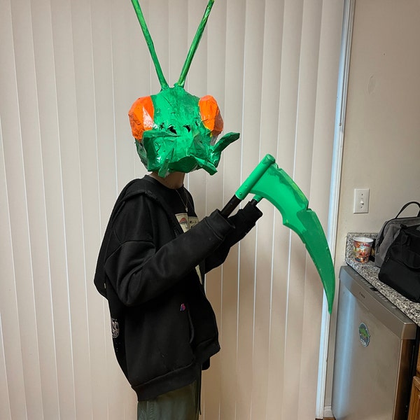 Praying Mantis Mask Paper Pattern | Insect Mask Halloween Mask DIY Mask ...