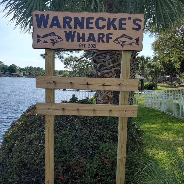 Personalized Outdoor Fisherman Gift Sign, Wood Fish Wall Decor, Custom ...