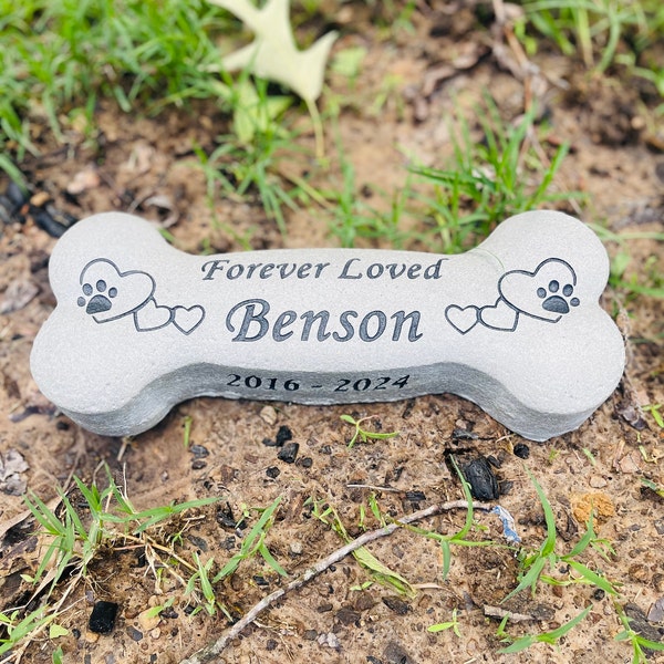Pet Memorial Stone - Bone Shaped | Dog Headstone | Pet Loss Gift - Etsy