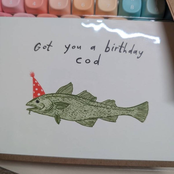 Birthday Cod - Funny Birthday Card Pun - Fish - Birthday Card for Him ...