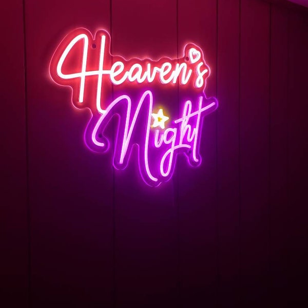 Heaven's Night Neon Sign | Custom Neon Lights Sign | Wedding Neon Sign ...