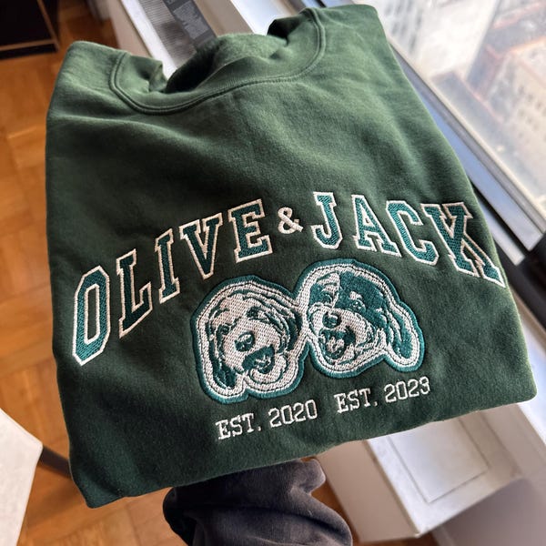 Varsity Custom Embroidered Dog Sweatshirt Custom Dog Sweater Embroider ...