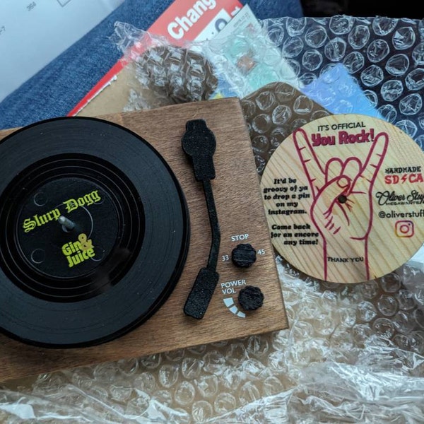 Funny Vinyl Record Coasters With Turntable Holder - Make a Set With 26 ...