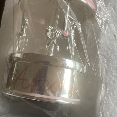 Personalised Silver Musical Carousel, Music Box, Musical Carousel ...