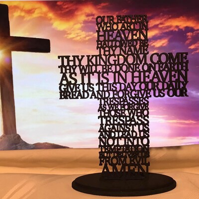 Catholic Lord's Prayer Our Father Cross Laser Cut File Svg Dxf Pdf Eps ...