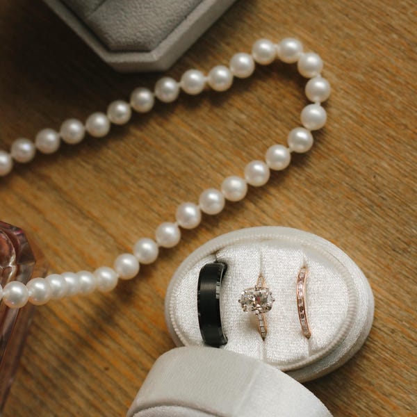 THREE SLOT Ring Box, Three Slot Velvet Ring Box, Three Slot Wedding ...