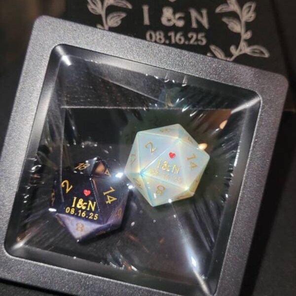 Full Opal Set - Dungeons and Dragon Raised Dice, RPG Game Electroplated ...