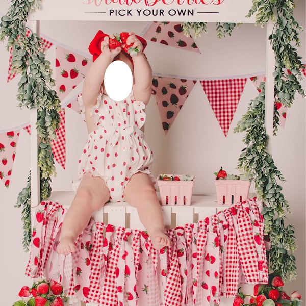 Strawberry Fabric Banner/strawberry Farmers Market Fabric Banner ...