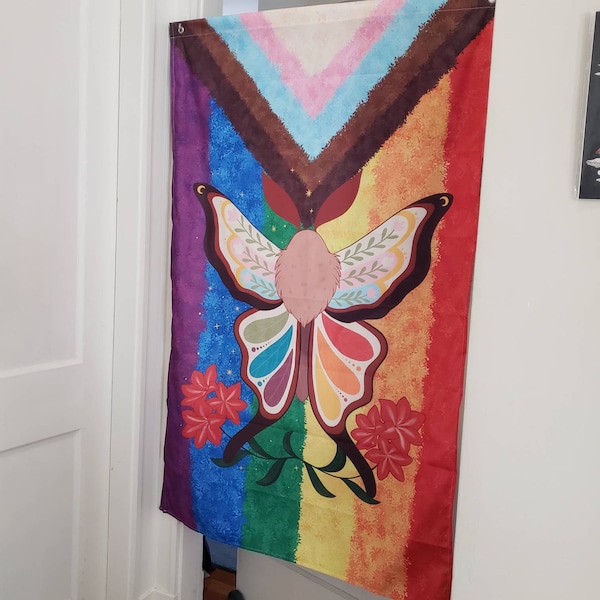 Cottagecore Aesthetic Asexual Pride Moth Flag | Ace Flag | Pride Flag ...