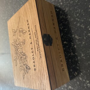 Wooden Walnut Oak Memory Keepsake Box Personalized Gift for Her, Girl ...