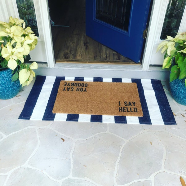 Hello Goodbye Doormat, Hello Doormat, Hello Goodbye Door Mat, Beatles ...