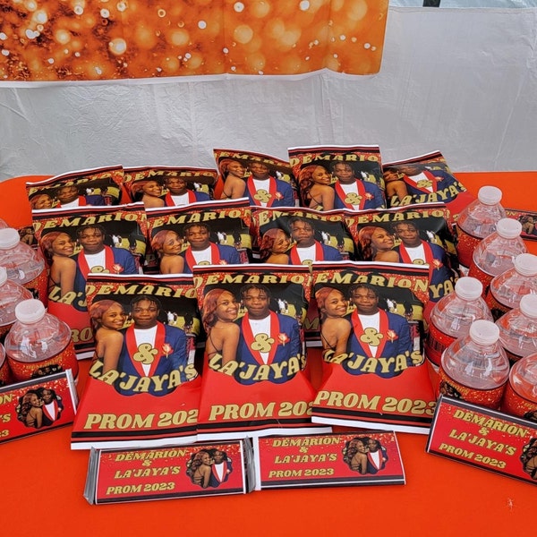 Editable Purple and Gold Chip Bag, Water Bottle Labels & Candy Bar ...