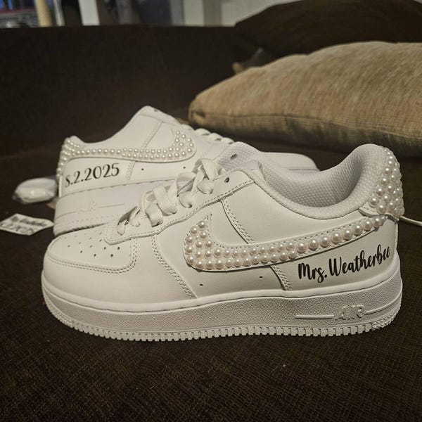 Bridal Air Force 1 Butterfly Floral Embroidered Sneakers • Bridal Shoes ...