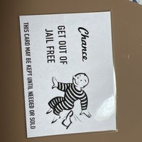 Vintage 1960s Monopoly Game Chance Get Out of Jail Free Card With Blank ...