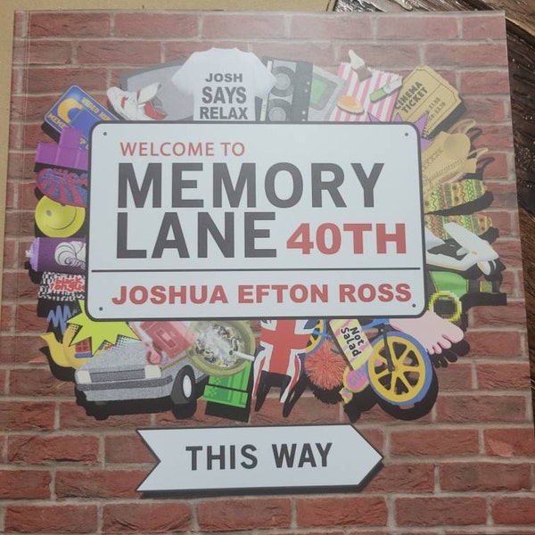Personalised 40th Birthday Memory Lane Book, 90s 00s Nostalgia Gift - Etsy