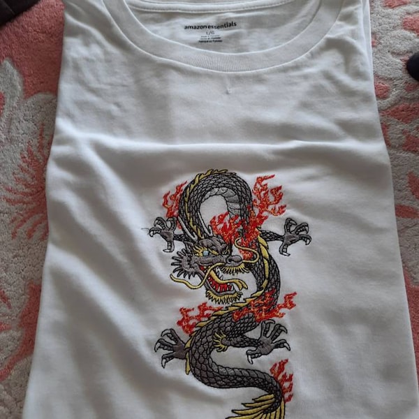 Dragon in Flame - Machine Embroidery Design- Chinese Dragon Embroidery ...