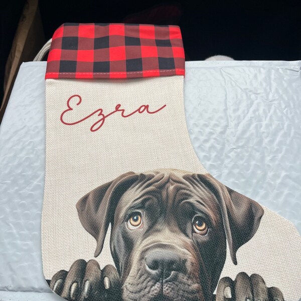 Personalized Dog Stocking, Custom Dog Portrait Gift, Gift for Dog Mom ...