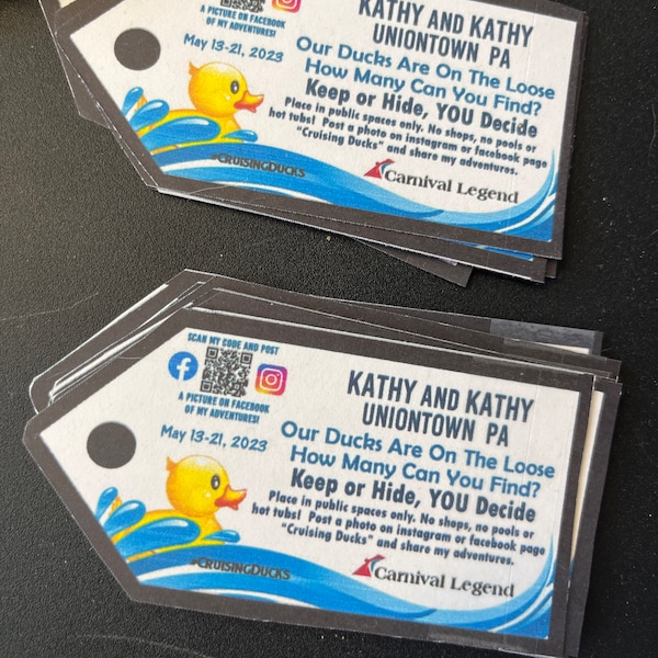 Duck Tags| Customized With YOUR Personal Info| RCL NCL Princess ...