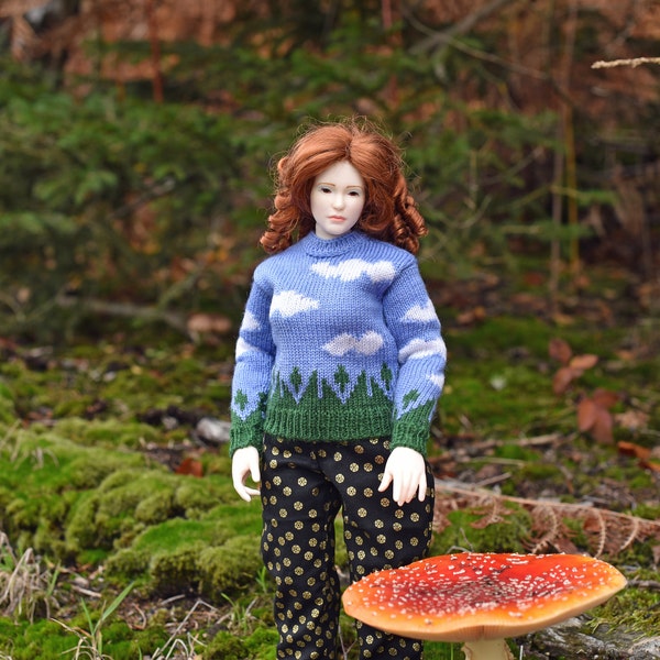 Clothing for Msd Bjd Dolls Sweater With Jacquard Pattern of Clouds Fid ...
