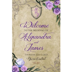 Tangled Menu, Quinceanera Tangled Menu, Tangled Wedding Menu, Purple ...
