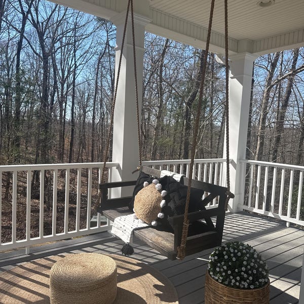 Porch Swing With Mission Style Back - Slats - Reclaimed Wood - Outdoor ...