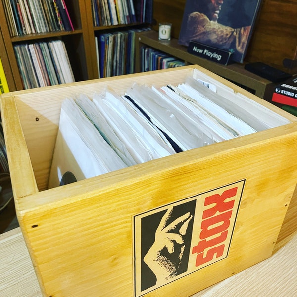 Vinyl Record Storage Box STAX Record Label. 120 Sleeves Vintage Style ...