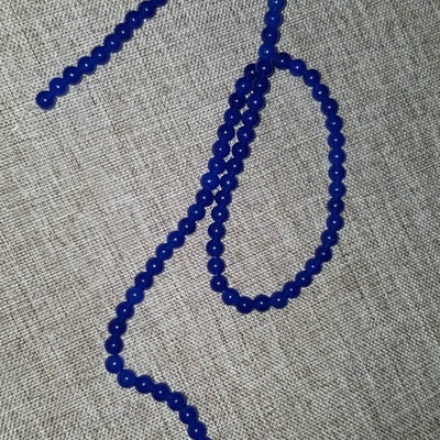 Dark Blue Chalcedony Beads, Blue Stone Beads, Round Dark Blue Beads ...