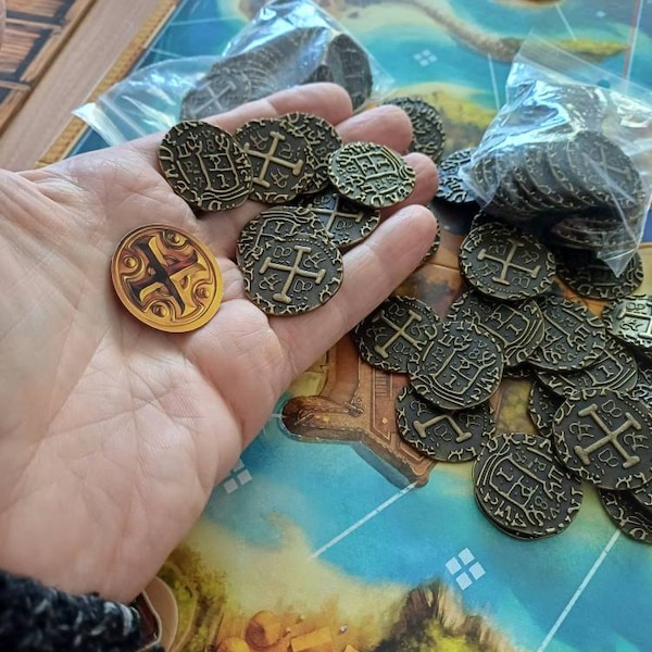 Small Antique Gold Metal Coins, 20mm, for Pirate Chest or Board Game - Etsy