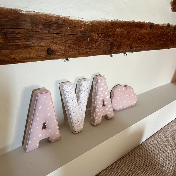 Fabric Padded Letter, PRICE PER LETTER, Initial, Nursery Room Decor ...