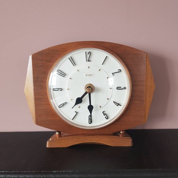 Vintage Acctim Mantel Clock 22cm Wooden Retro Mid Century 70s Desk ...