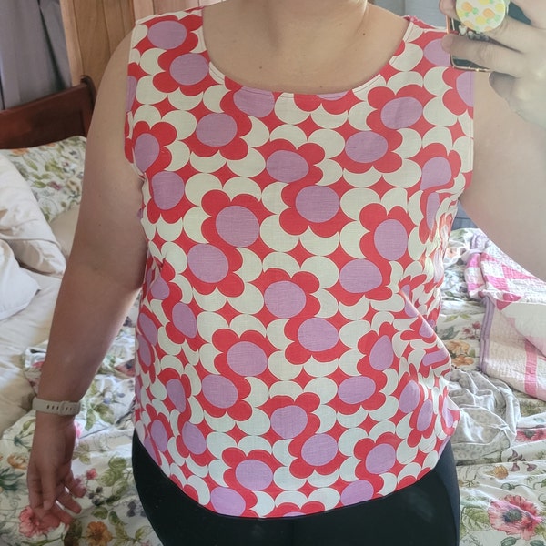 Round Collar Tank Top Sewing Pattern, Instant Download - U.S Size 2,4,6 ...