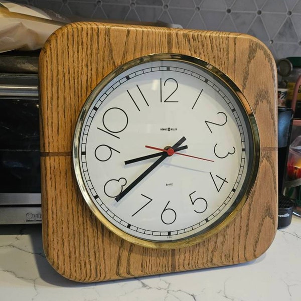 80's Elgin Wood Butcher Block Wall Clock - Etsy