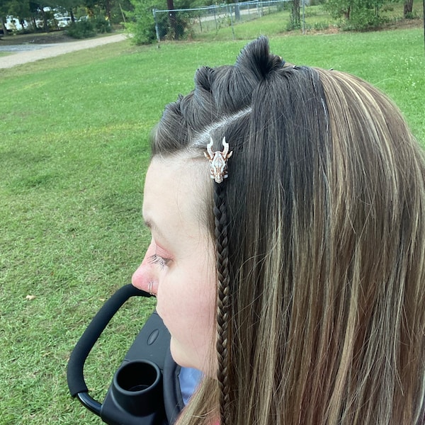 Dragon Skull Bead for Dreadlocks Hair Braiding and Beard, Resin Replica ...