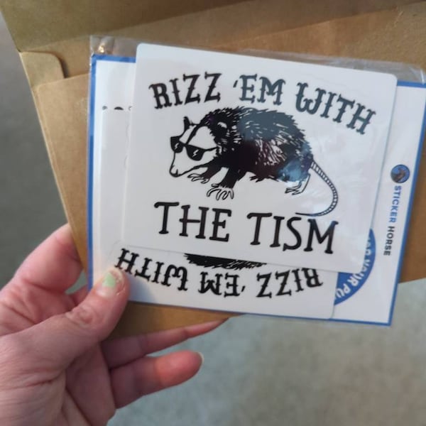 Rizz Em With the Tism Waterproof Weatherproof Vinyl Sticker Decal - Etsy