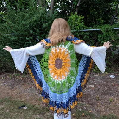 Circle Vest Crochet Pattern, Pdf Download for a Boho Vest Pattern Size ...