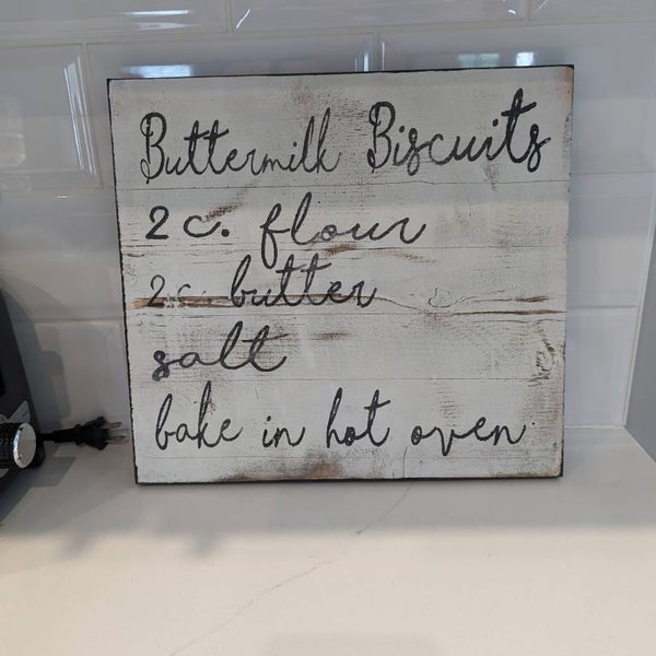 Recipe Sign / Faux Shiplap Sign / Vintage Inspired Recipe Sign ...