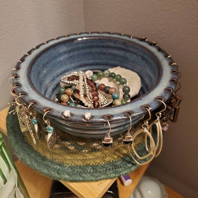 Earring Bowl Jewelry Bowl Earring Holder-jewelry Organizer Mossy Green ...