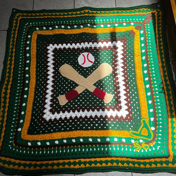 CROCHET PATTERN - Baseball Granny Square Blanket - PATTERN - Etsy