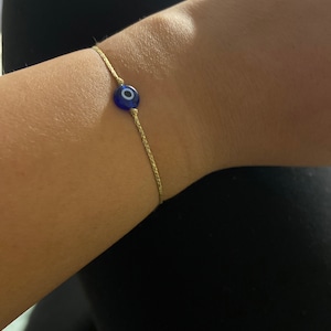 Black String Evil Eye Bracelet Blue Evil Eye Bracelet Dainty - Etsy