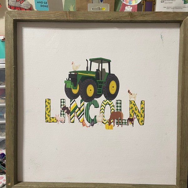 Personalized Tractor Name, Sublimation Tractor Birthday Digital Image ...