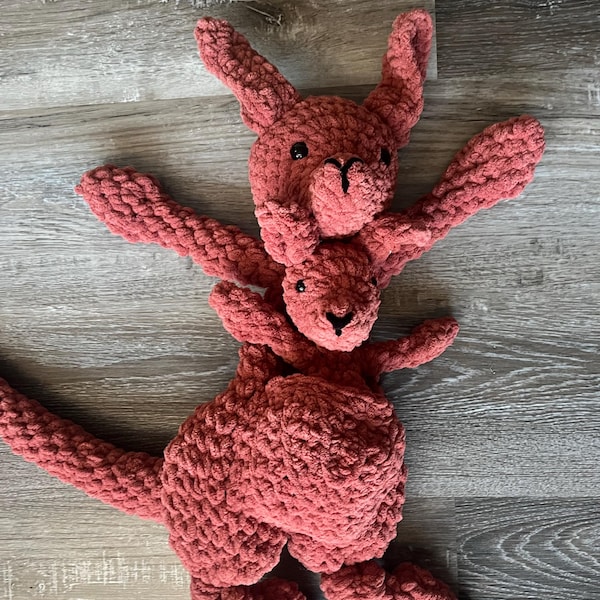 Kith + Kin Knotted Lovey — Crochet Kangaroo PATTERN - Etsy