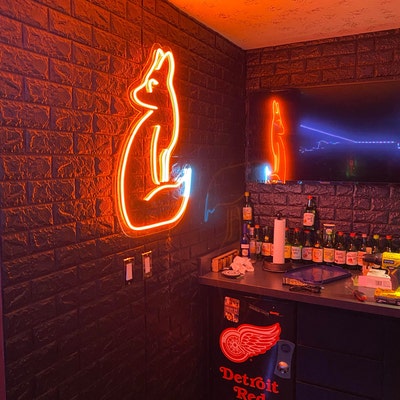 Fox Neon Sign Fox Led Neon Animal Neon Orange Neon - Etsy