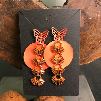 2 PCS Rust 17 X 13 Mm Matte Rubber Coating Butterfly With - Etsy