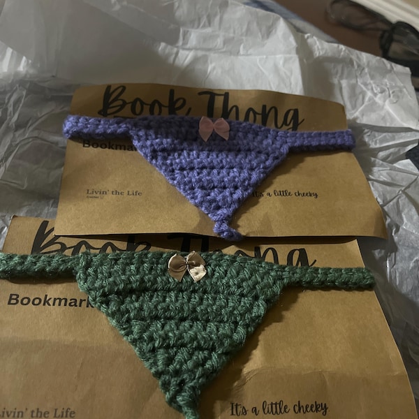 Book Thong Bookmark Funny Crochet Perfect Book Lover Gift, Cheeky ...