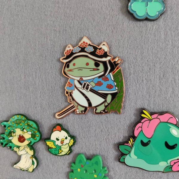 Toad Samurai Pin // Enamel Pin-toad Enamel Toad Samurai Enamel Pin-toad ...