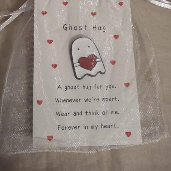 Halloween Ghost Pocket Hug Pin: Keepsake Gift With Card - Etsy