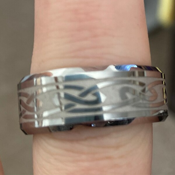 Tungsten Ring, Mens Wedding Band, Mens Wedding Ring, Mens Tungsten Ring, Mens Celtic Ring ...